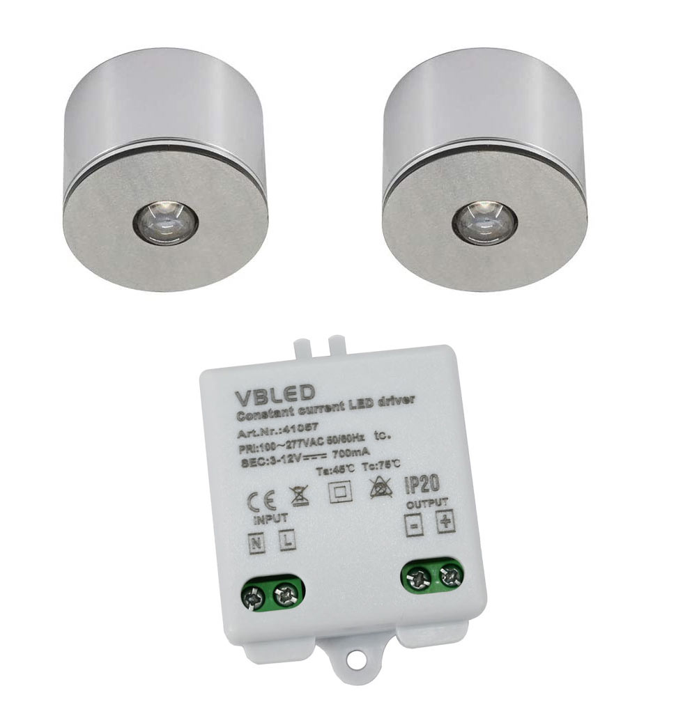 2er Set 3W LED Mini Spot/Decken-Aufbau-Spot / IP65 / WW / inkl ...