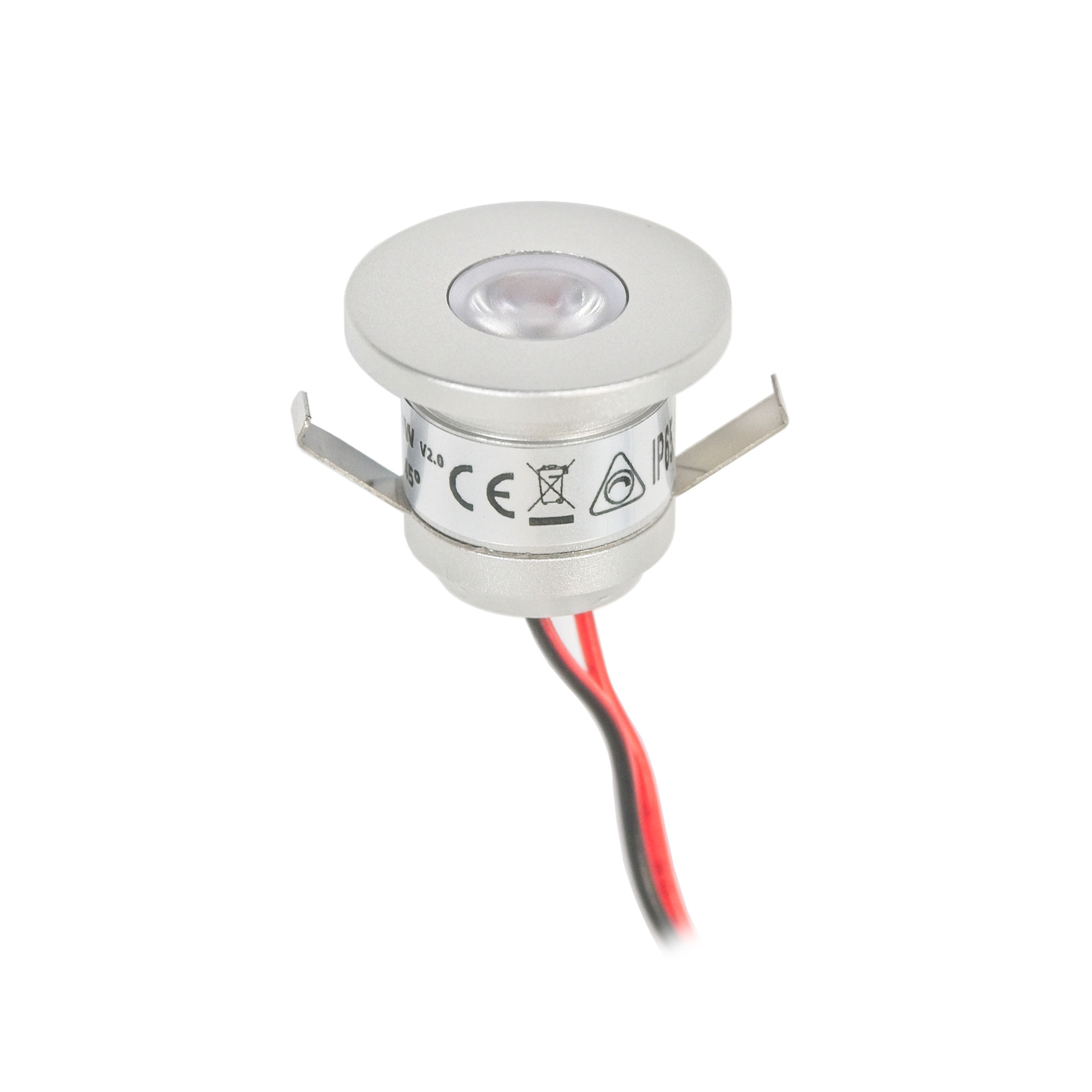 1W VBLED LED Mini Einbauspot "ALDYNE" Silber - 12VDC - IP65 - 3000K | VBLED